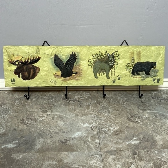 MWW Market | Accents | Hanging Coat Rack Wild Animals J Weins Artwork ...